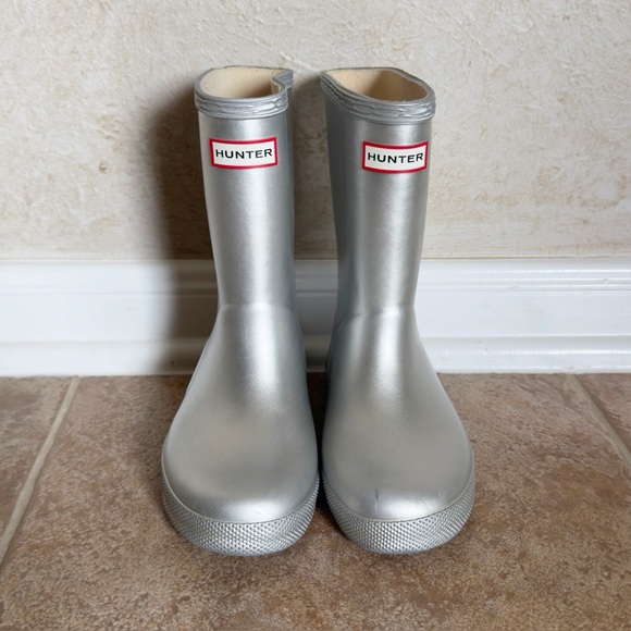 Hunter | Shoes | Hunter Metallic Silver Rain Boots | Poshmark
